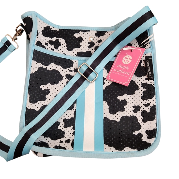 Simply Southern | Bags | Simply Southern Aqua And Black Cow Pattern ...